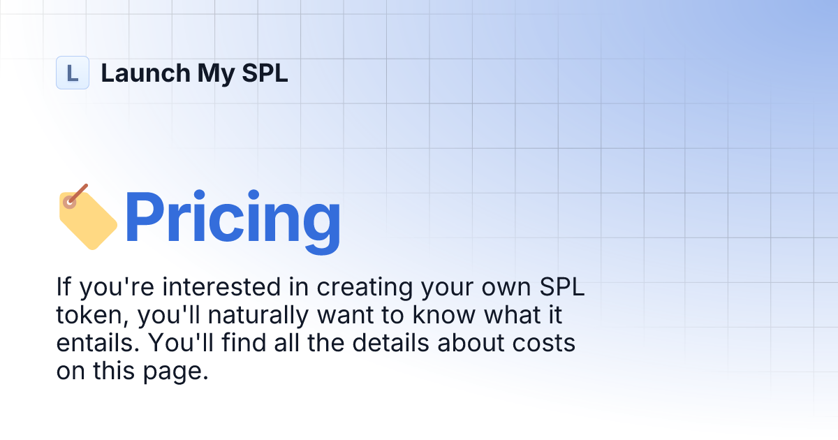 🏷️Pricing | Launch My SPL